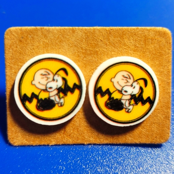 Jewelry | Snoopy And Charlie Brown Acrylic Stud Earrings | Poshmark